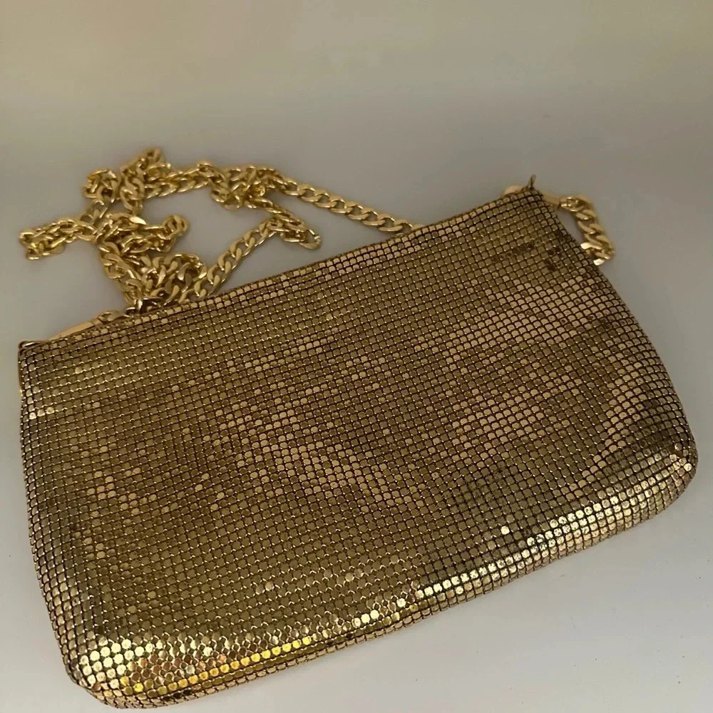 Bags | Golden Mesh Crossbody Bag Vintage | Poshmark